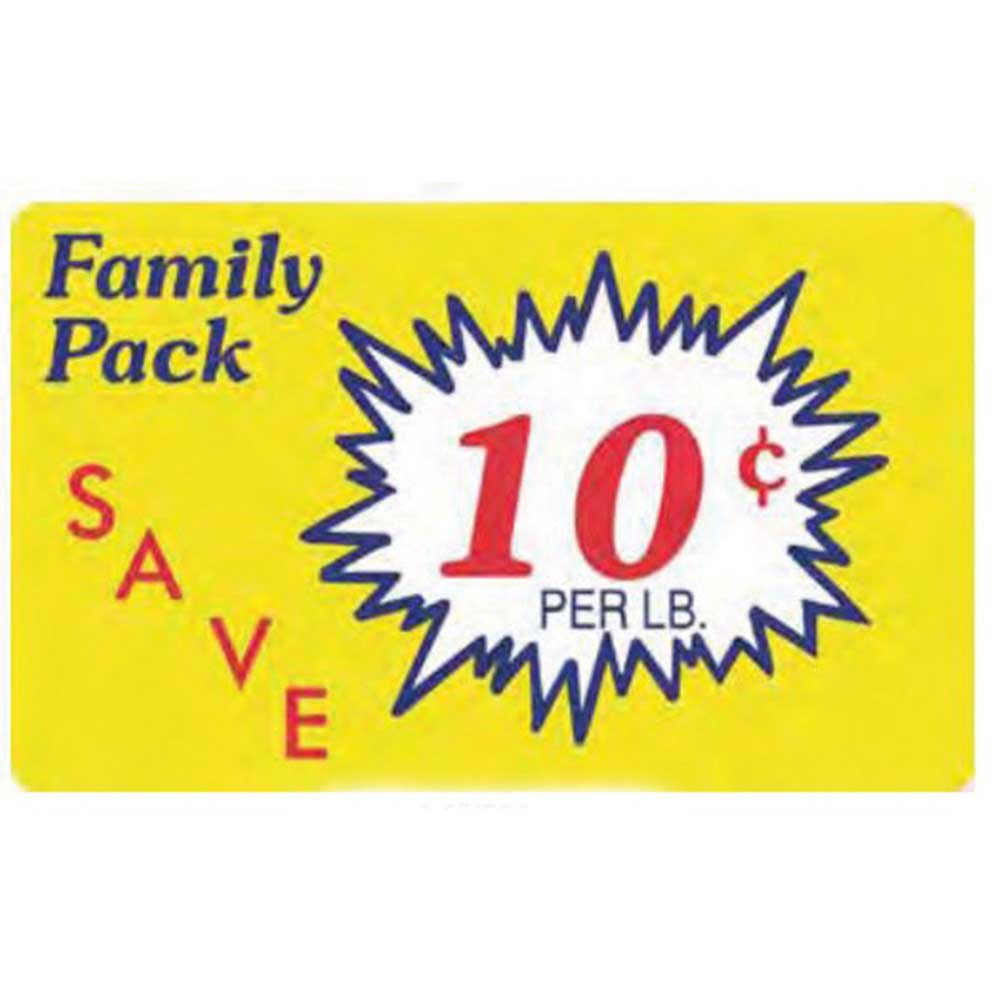 Bollin Label Family Pack 10¢ Label, 2.2 x 3.6 inch - 500 per roll