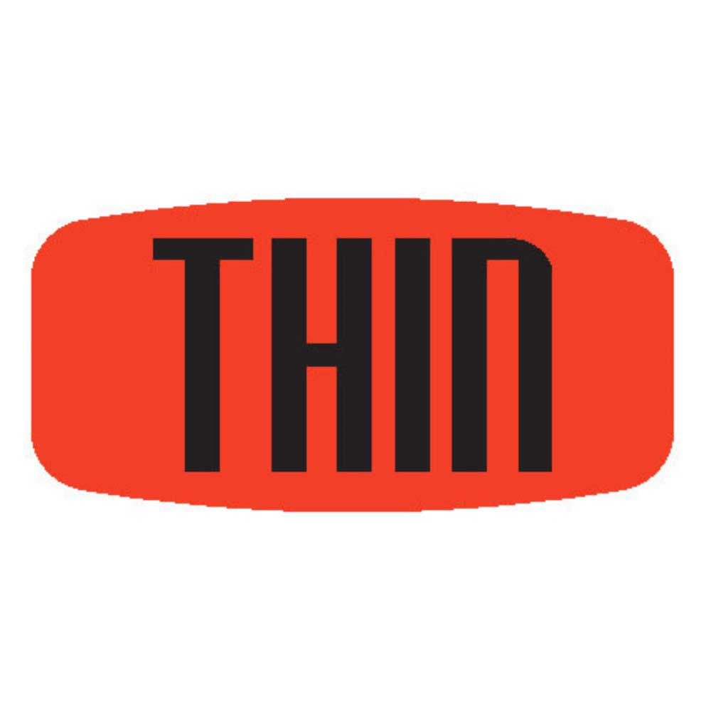 Bollin Label Red Small Oval Thin Label - 1000 per roll