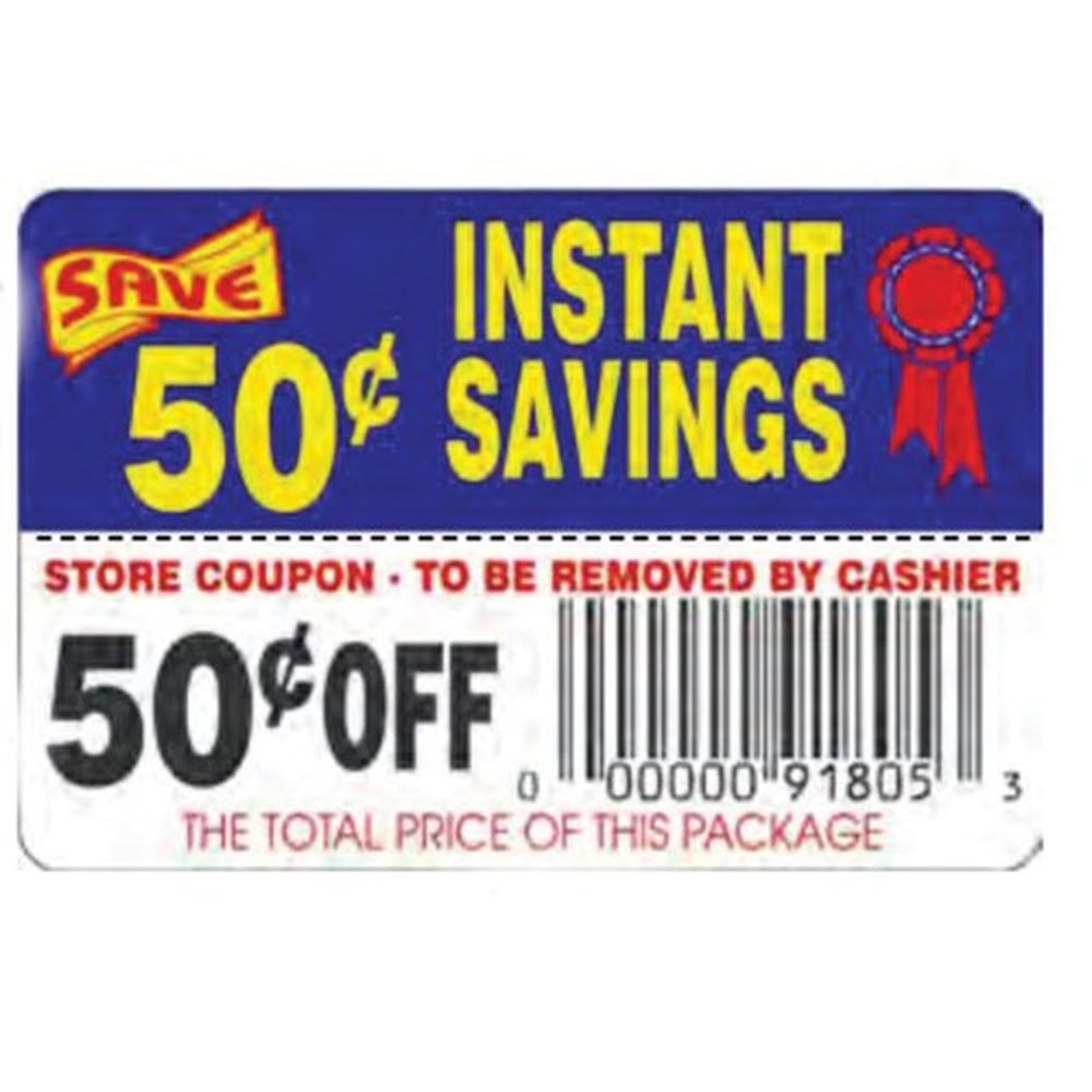 Bollin 50¢ Off Coupon Label Roll | FoodServiceDirect