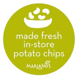 Bollin White Green 3 x 3 inch Made Fresh Potato Chips Paper Label - 500 ...