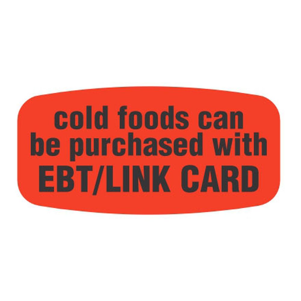 Bollin Short Oval Cold Foods can be purchased with EBT/LINK Card Label ...