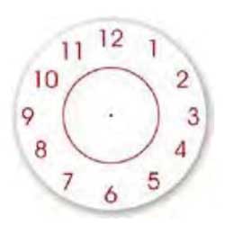 Bollin Circle Red 1.25 inch Clock Label - 1000 per roll