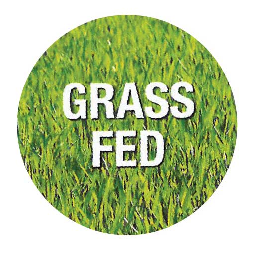 Bollin Green/White Paper Grass Fed Label, 1.5 x 1.5 inch - 1000 per roll