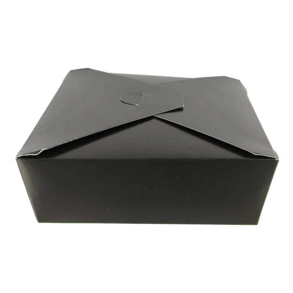 Westrock Bio-Pak Black Rectangular Paper Food Container, 2.5 inch ...