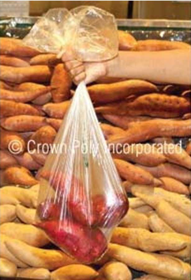 Crown Poly Low Density Fresh Corn and Yam Poly Pull-N-Pak Bag, 15 x 24 ...