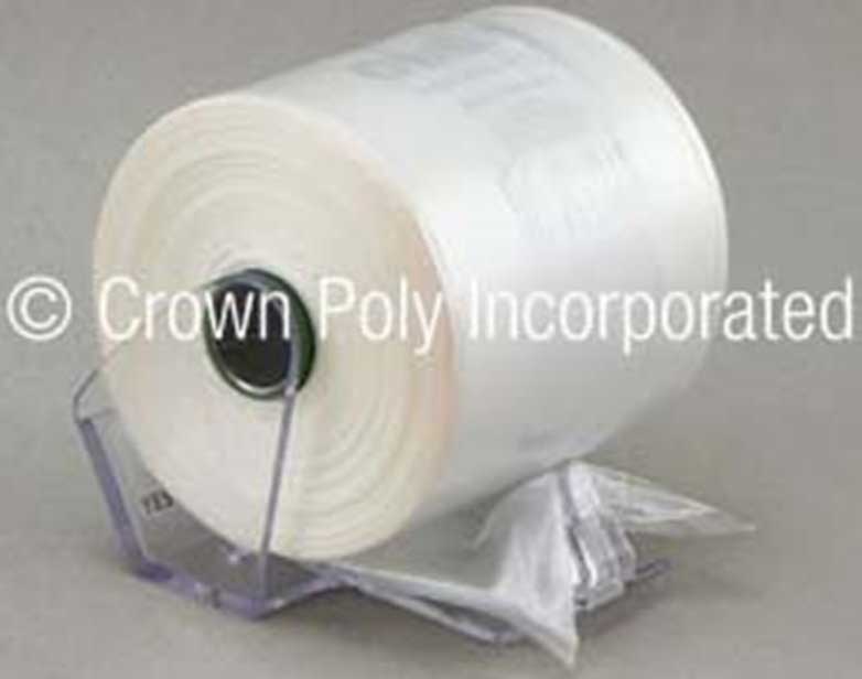 Crown Poly HMW-HDPE Green Clear Mini Roll Bag Case | FoodServiceDirect