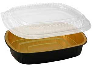 Handi Foil Gourmet To Go Aluminum Black/Gold Medium Entree Container ...