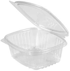 Genpak Secure Seal Clear APET Plastic Rectangular Hinged Lid Deli ...