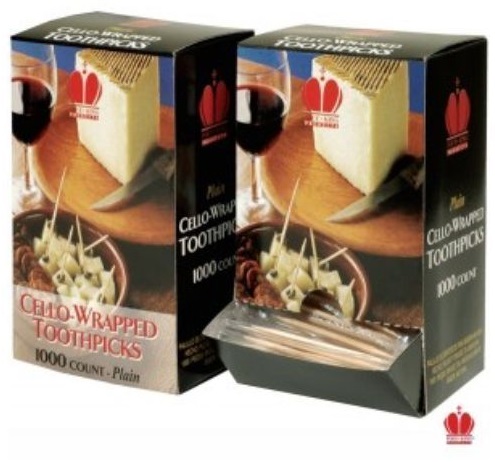 Poly King Individually Cello Wrapped Wooden Plain Toothpick -- 12000 ...