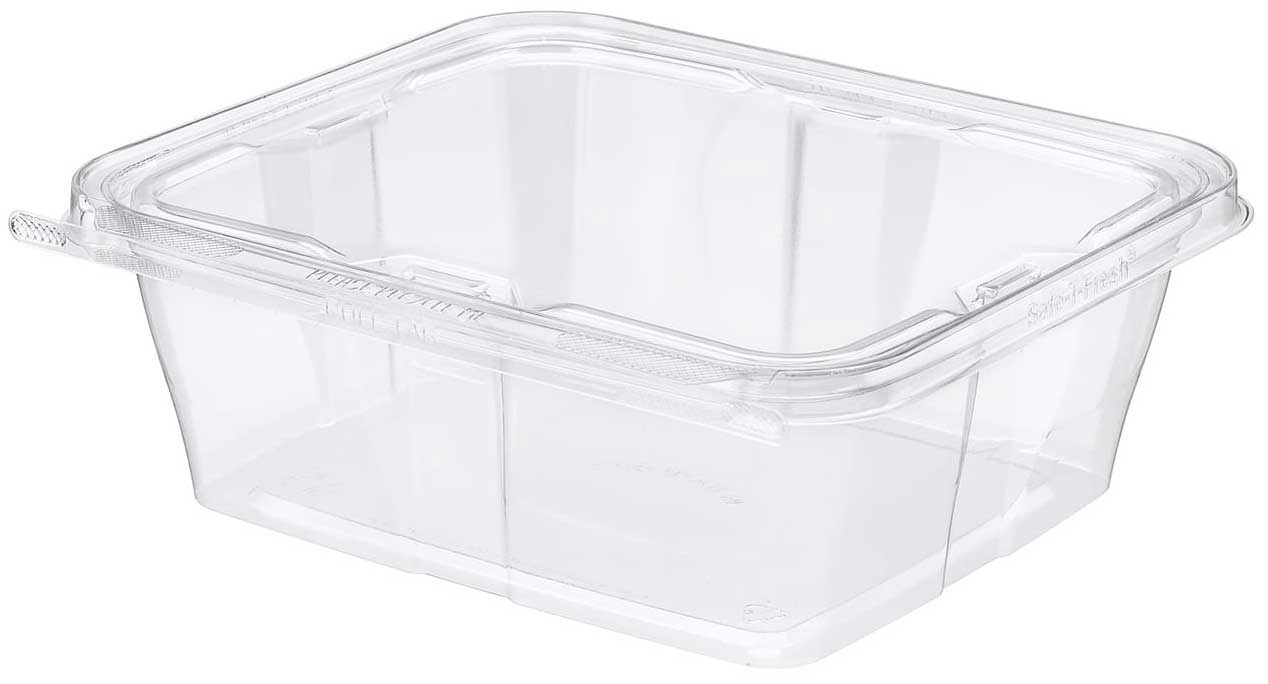 Inline Plastics Safe-T-Fresh Tear Strip Hinged Deli Tub, 64 Ounce ...