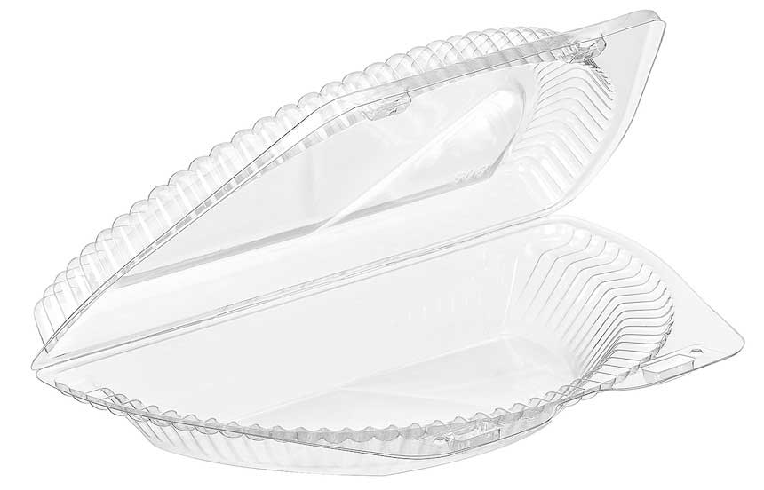 Inline Plastics Surelock Pete Clear Half Pie Hinged Container, 8 x 4 x ...