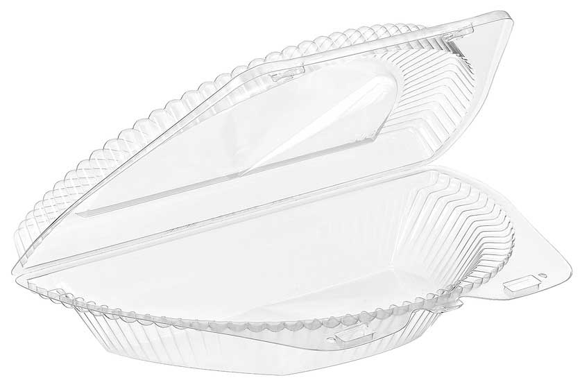 Inline Plastics Pete Clear Hinged Half Pie Container, 9 inch -- 250 per ...