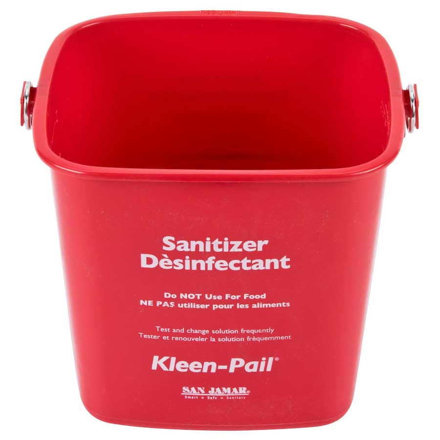 San Jamar Red Sanitizing Kleen-Pail, 8 Quart -- 12 per case