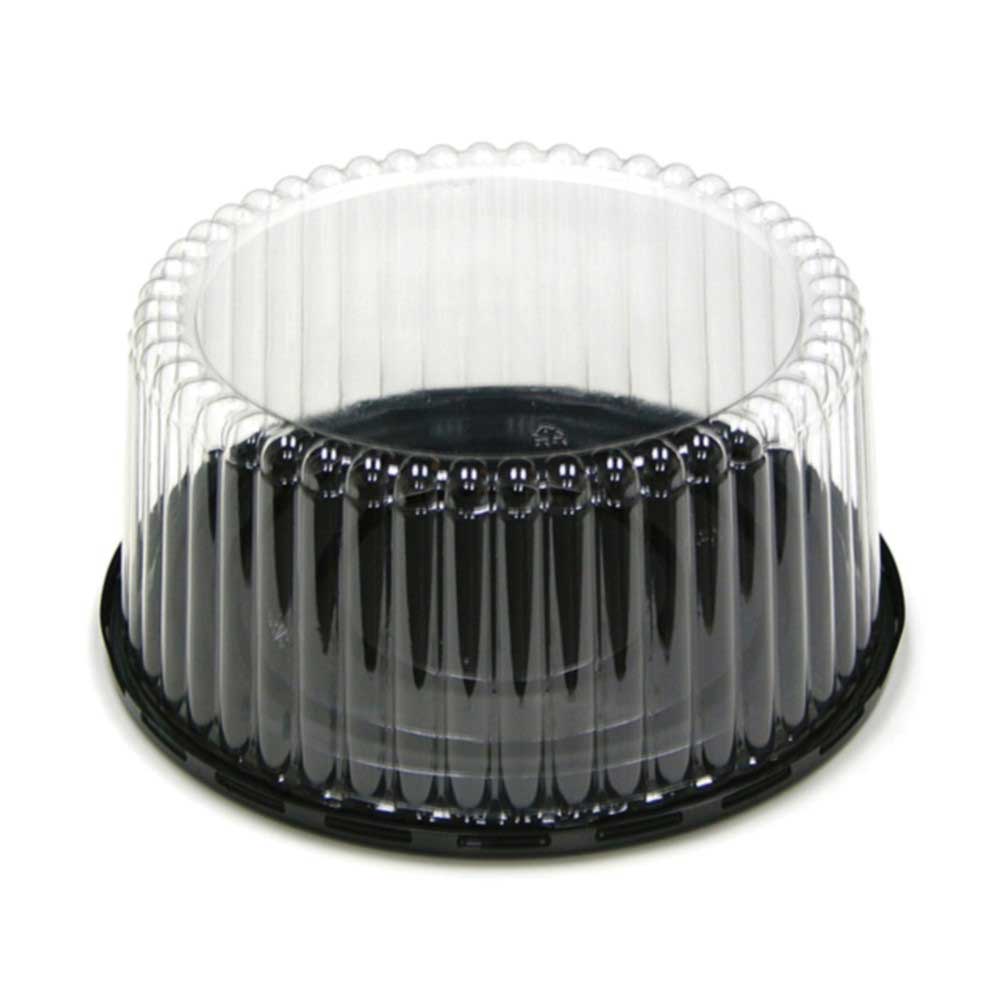 Packaging With Perfection Black PET 8 inch Cake Container with 9 inch ...