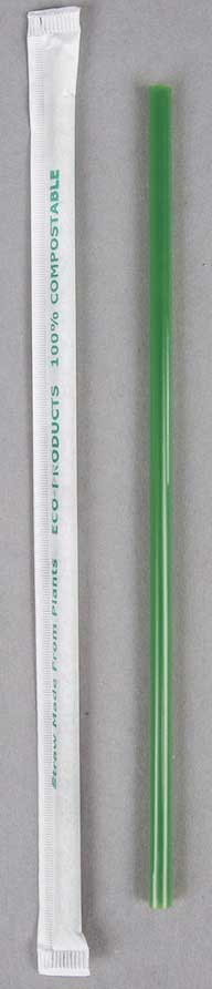 Cell-O-Core Polylactic Acid Biodegradable Wrapped Jumbo Green Straw, 10 ...