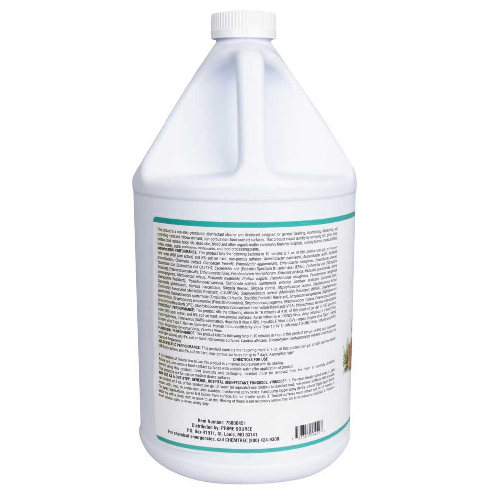 Prime Source Clear Disinfectant Virucide Deodorizer, 1 Gallon -- 4 per case