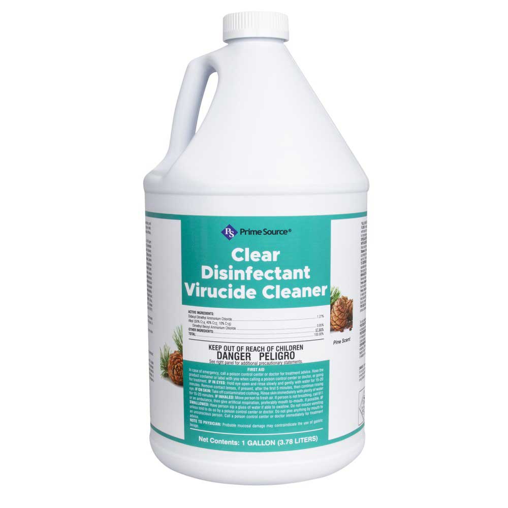 Prime Source Clear Disinfectant Virucide Deodorizer, 1 Gallon -- 4 per case