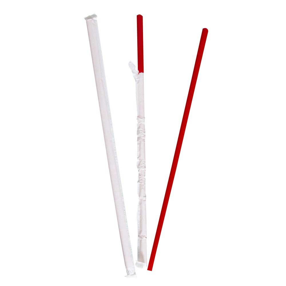 Prime Source Red Polypropylene Wrapped Jumbo Straw, 10 inch Length ...