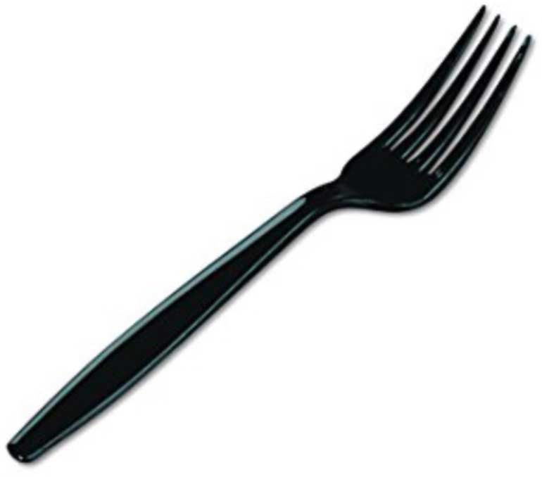 Bunzl Prime Source Polystyrene Extra Heavy Weight Disposable Black Fork ...