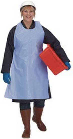 Prime Source 1 Mil Polyethylene Blue Smooth Finish Apron, 28 x 46 inch ...