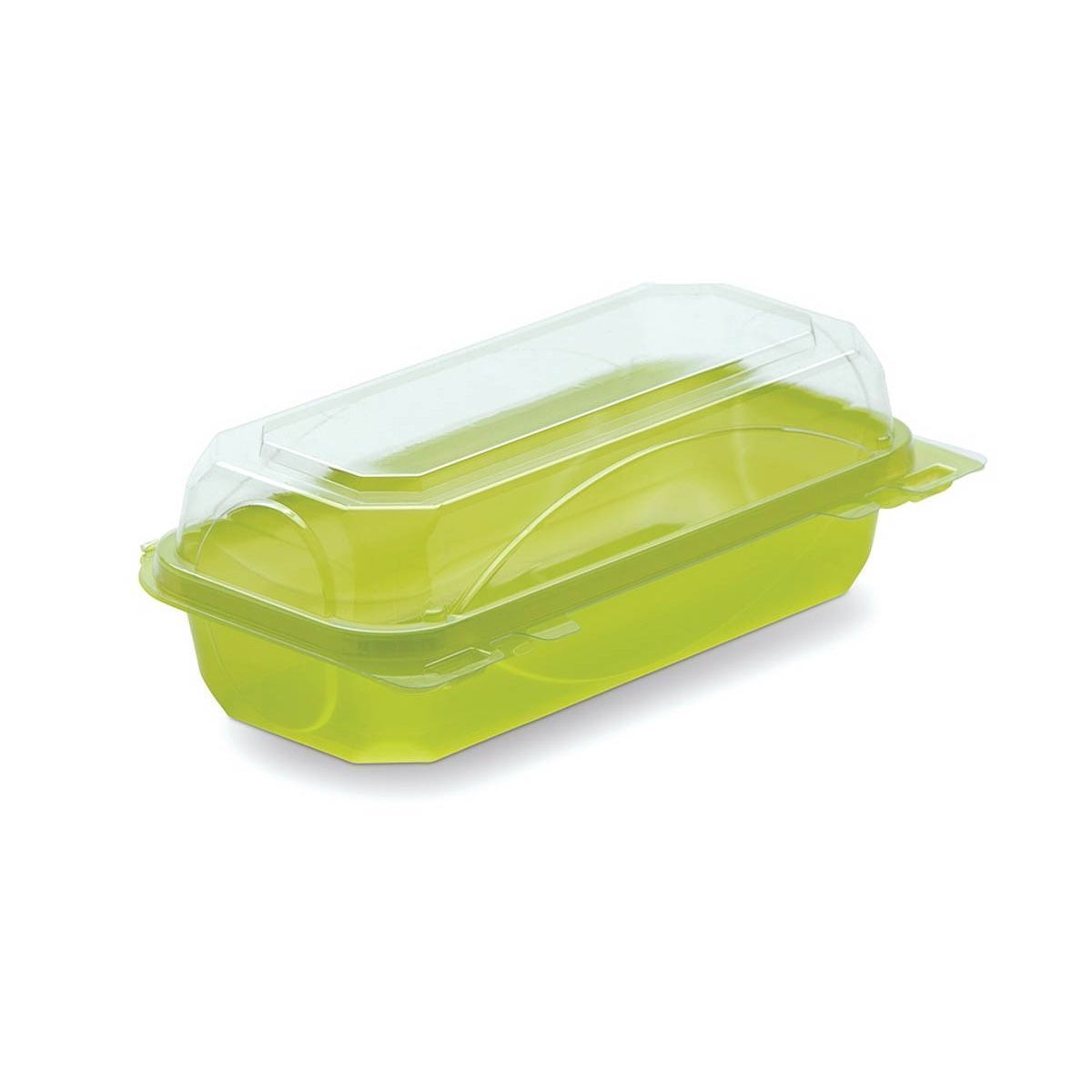 The BottleBox PET Lime Green and Clear One Piece Hinged Container, 8.75 ...