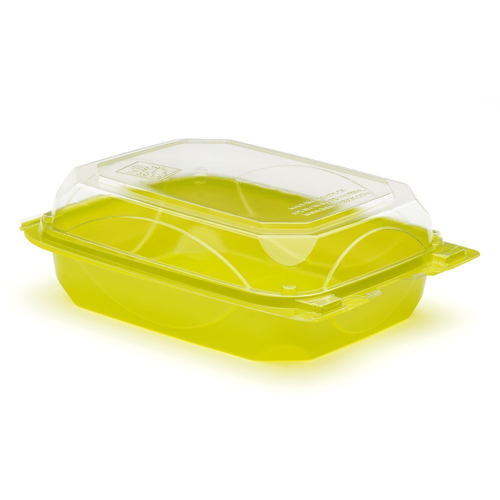 The BottleBox PET Lime Green and Clear One Piece Hinged Container, 8.60 ...