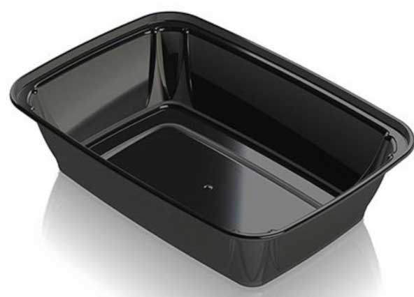Aviva Plastics Polypropylene Black Rectangular Container, 38 Ounce ...
