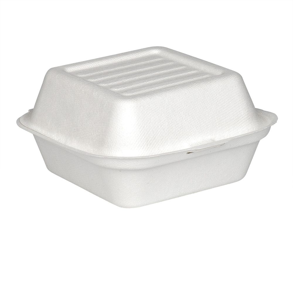 EcoSystems White Formulated Molded Fiber Clamshell Container, 6 inch ...