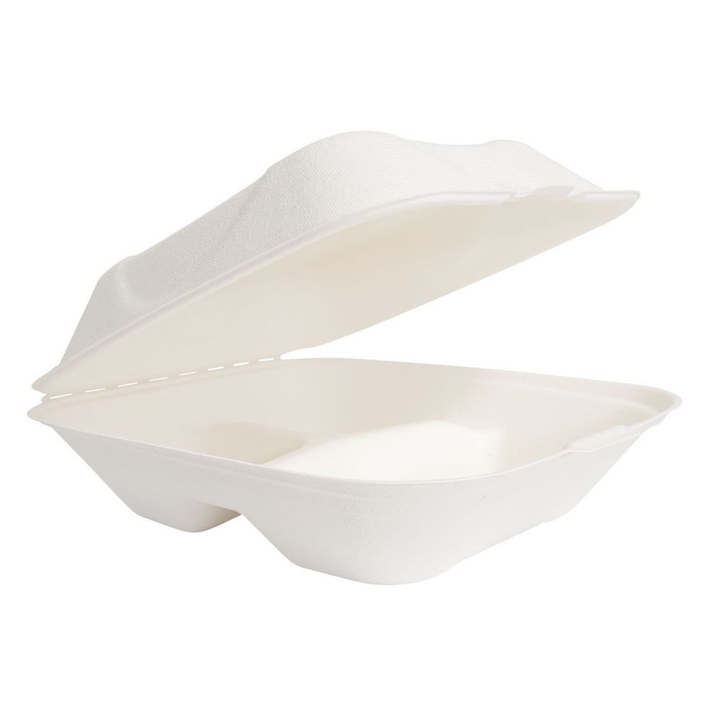 EcoSystems White 3 Compartment Formulated Molded Fiber Clamshell ...