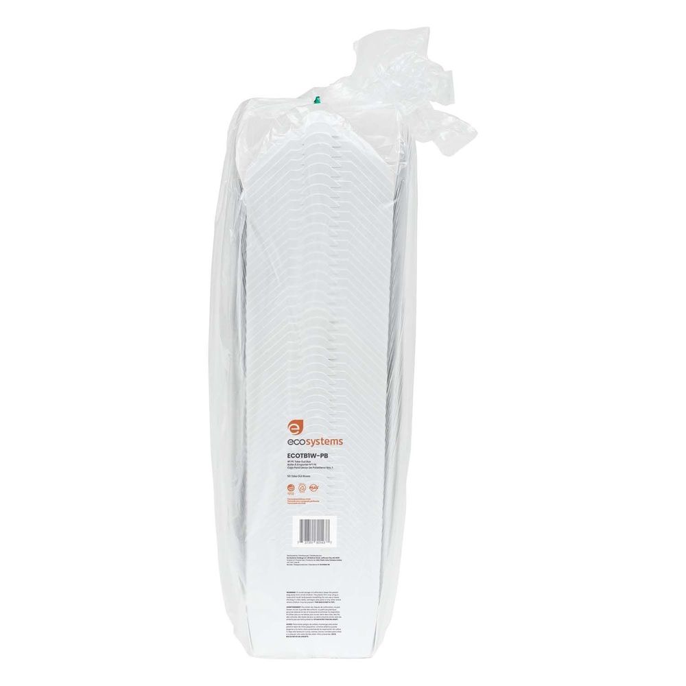 EcoSystems Number 1 Paperboard White SBS Take Out Box, 4.38 x 3.56 x 2. ...