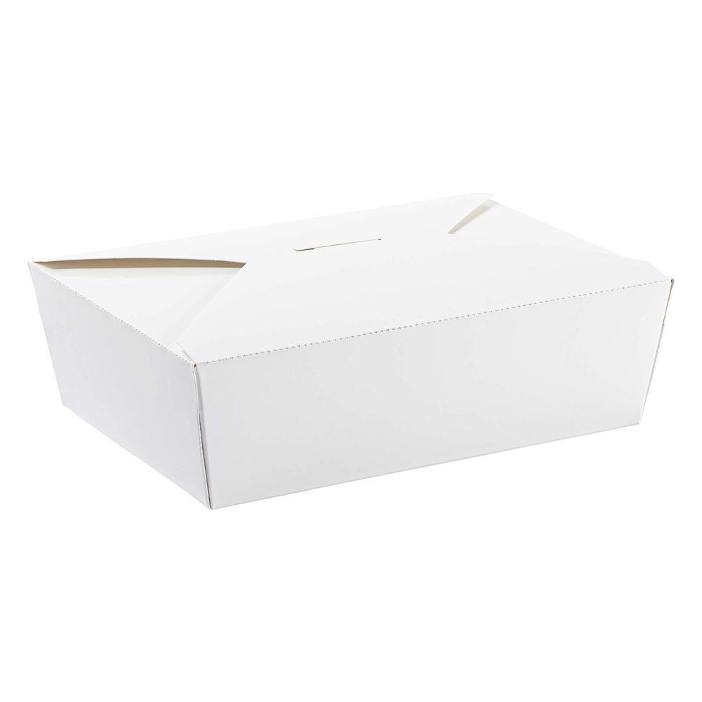EcoSystems Number 3 Poly Coated White Paperboard SBS Take Out Box, 7.63 ...