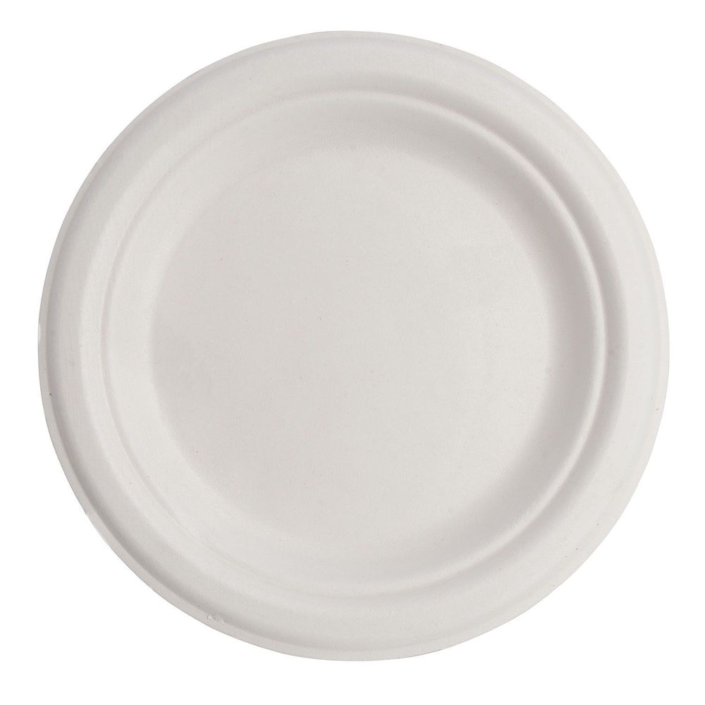 EcoSystems White Molded Fiber Plate, 7 inch -- 1000 per case