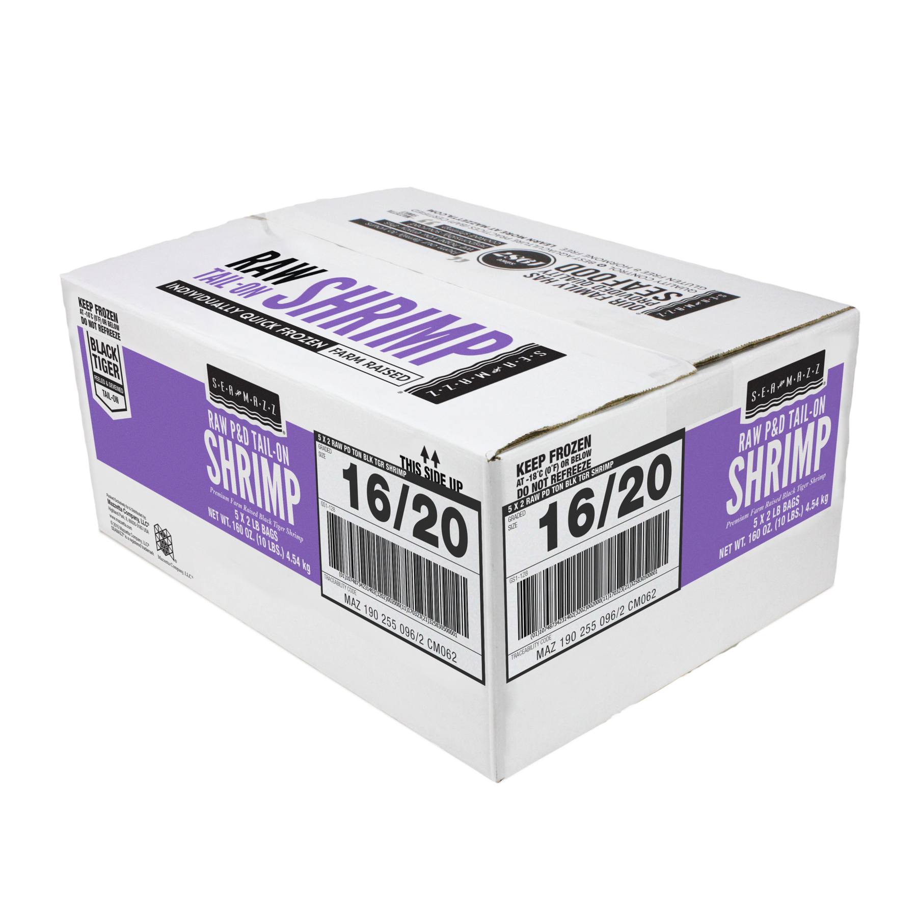 Seamazz 16-20 Raw Tail On Tiger Shrimp Case | FoodServiceDirect