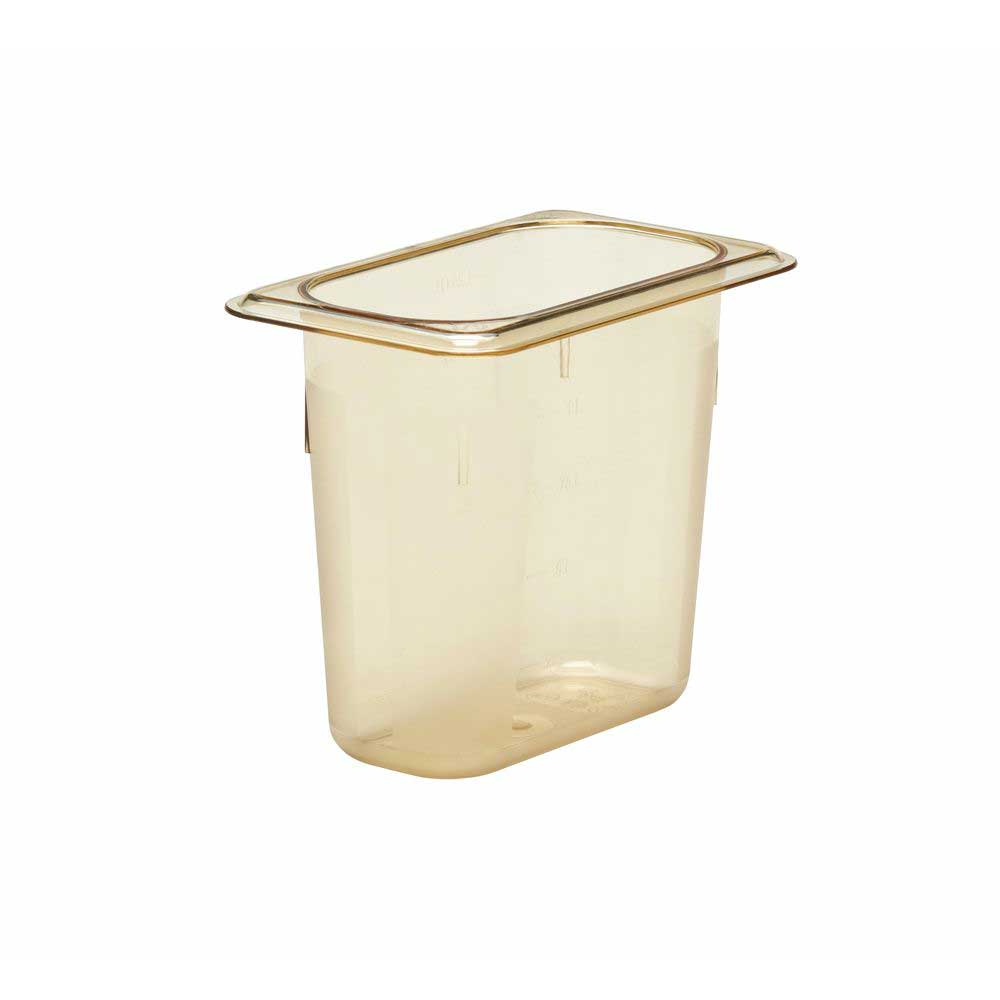 Cambro H-Pan One Ninth Size Amber High Heat Food Pan, 6 inch Pan Depth ...