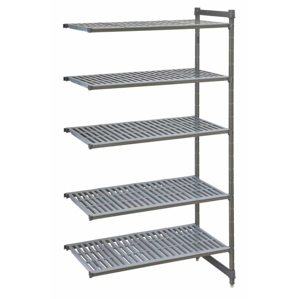 Cambro Camshelving Basics Plus Brushed Graphite 5 Vented Shelf ...