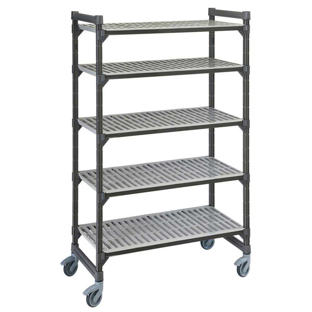 Cambro Camshelving Elements Brushed Graphite 5 Vented Shelf Mobile ...