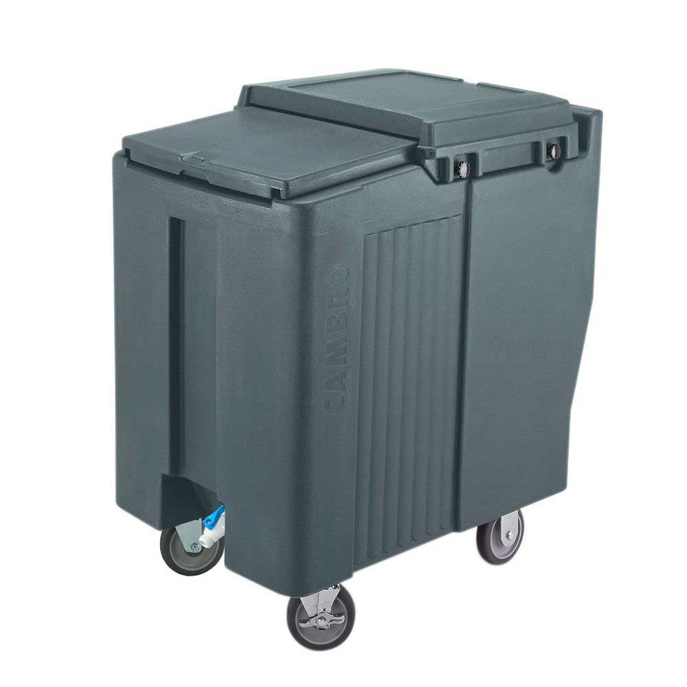 Cambro Tall Granite Gray Slidinglid Ice Caddy with Swivel and Fixed ...