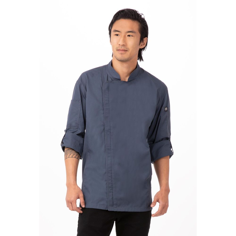 Chef Works Blue Large Modern Fit Hartford Chef Coat for Men