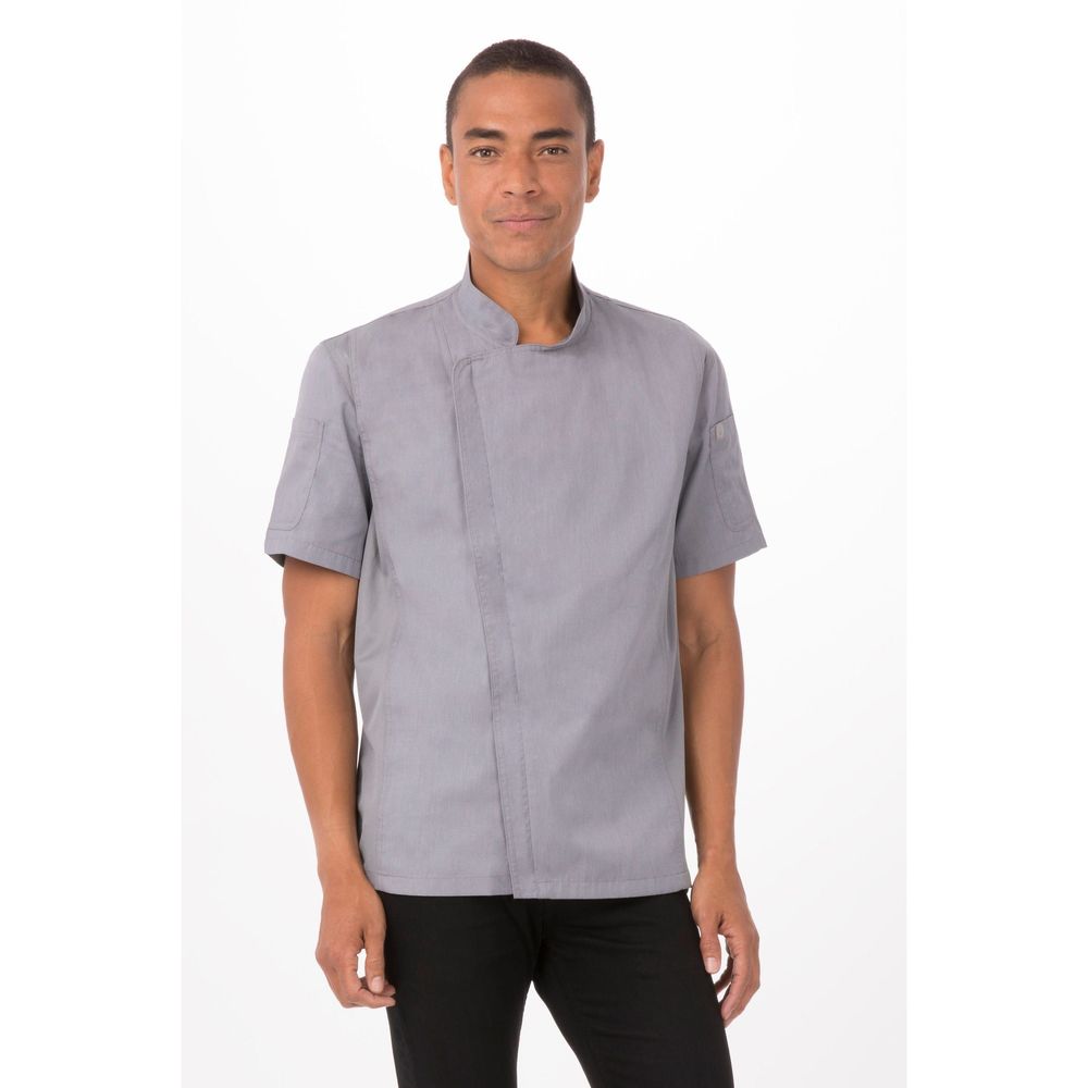 Chef Works Grey Extra Small Modern Fit Springfield Chef Coat for Men