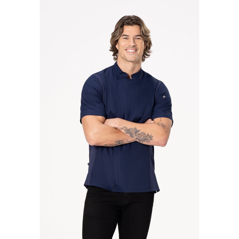 Chef Works Navy Large Modern Fit Springfield Chef Coat for Men