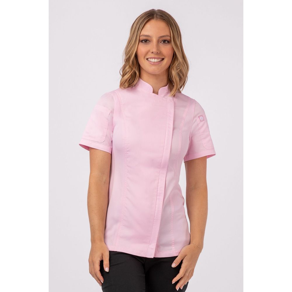 Chef Works Pink Large Modern Fit Springfield Chef Coat for Women