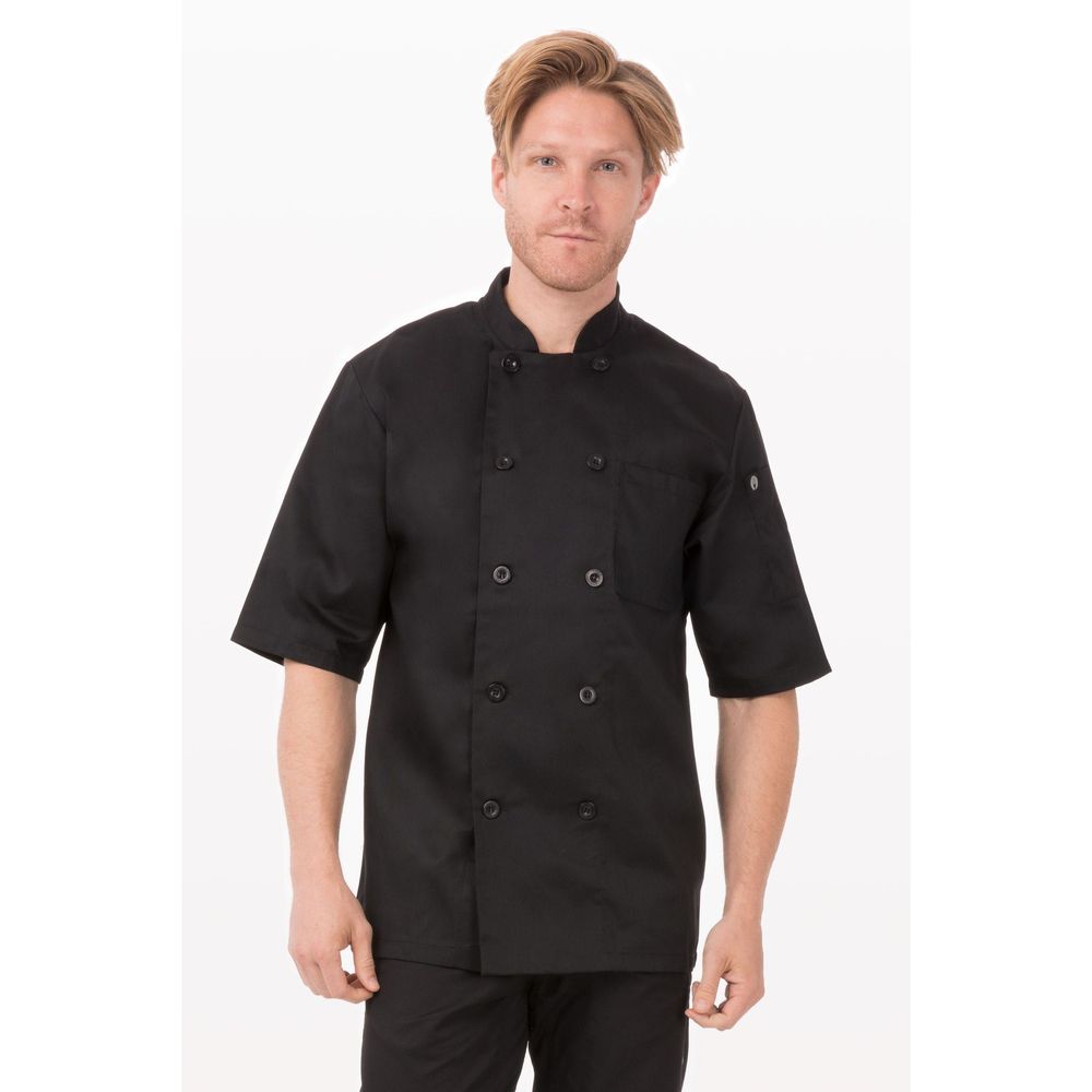 Chef Works Black Extra Large Classic Fit Chambery Chef Coat for Unisex