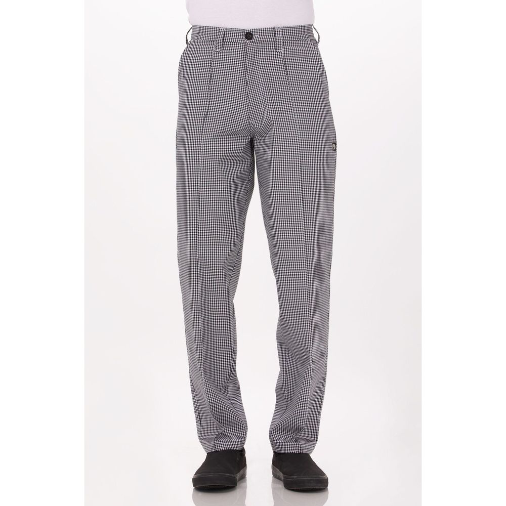 Chef Works Black and White Essential Check Classic Fit Basic Chef Pant ...