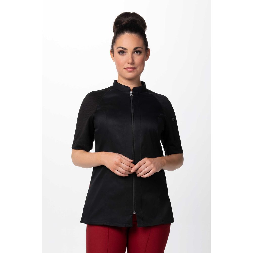 Chef Works Black Extra Large Modern Fit Arcadia Chef Coat for Women