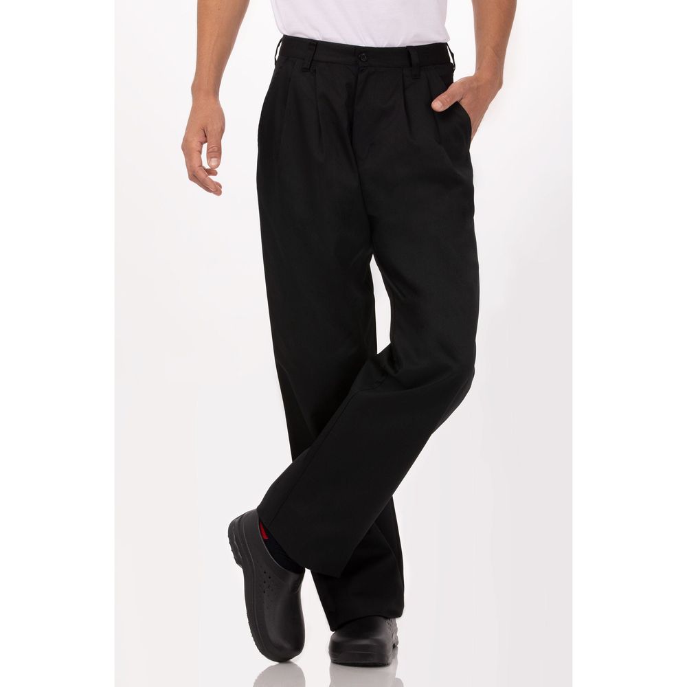 Chef Works Black Classic Fit Basic Chef Pant for Men, 36 inch