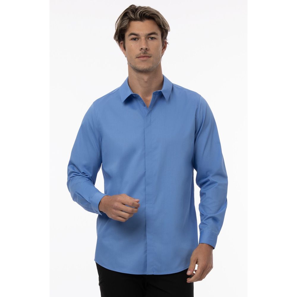 Chef Works French Blue Medium Classic Fit Premium Formal Dress Shirt ...