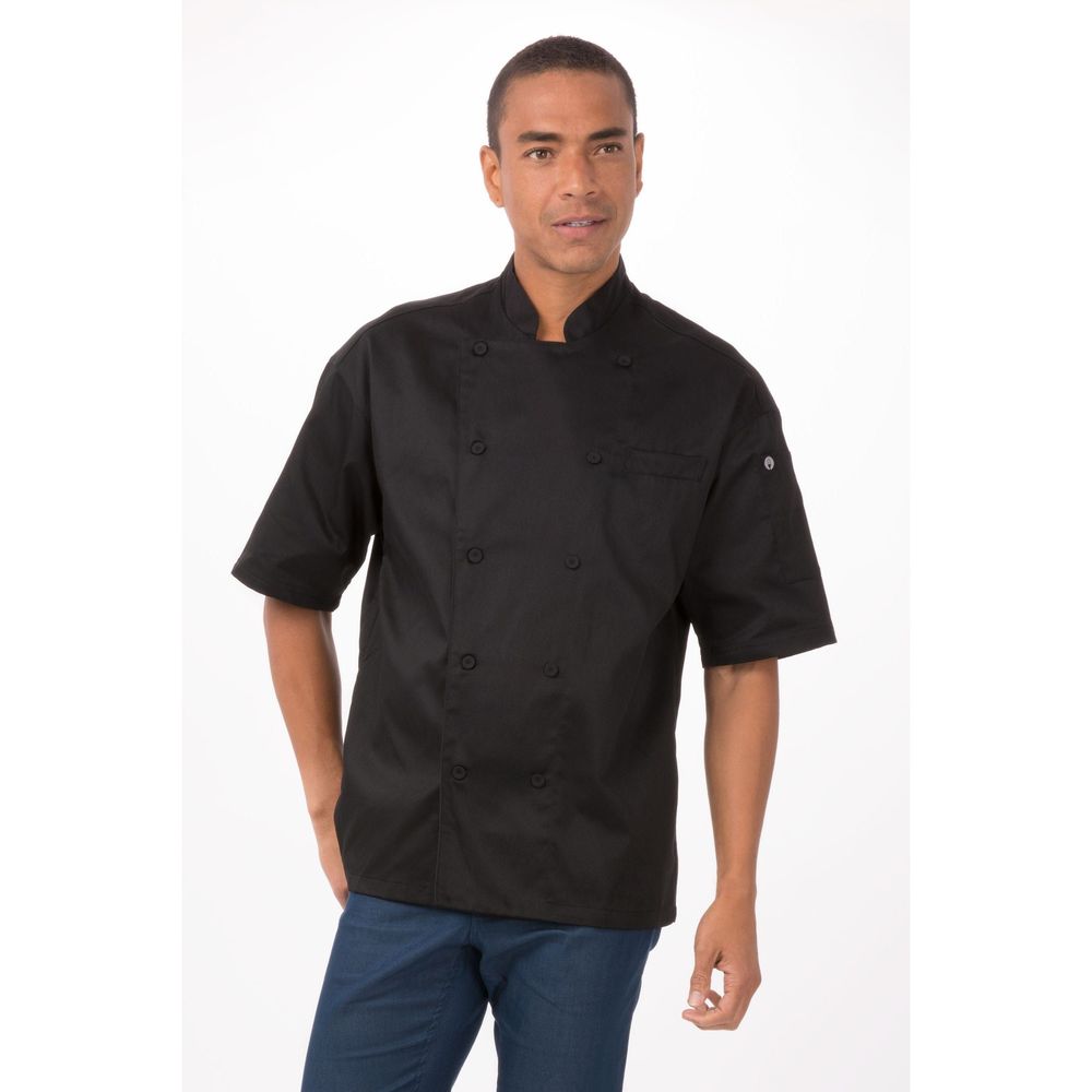 Chef Works Black Extra Large Generous Fit Palermo Executive Chef Coat ...