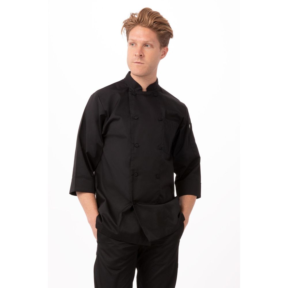 Chef Works Black Extra Large Classic Fit Morocco Chef Coat for Unisex
