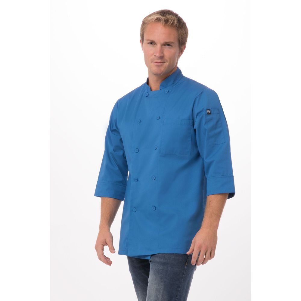 Chef Works Blue Extra Large Classic Fit Morocco Chef Coat for Unisex