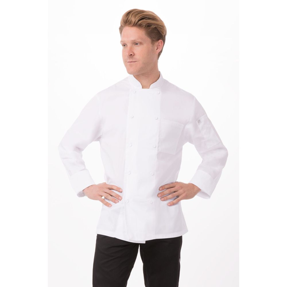 Chef Works White Large Classic Fit Calgary Cool Vent Chef Coat